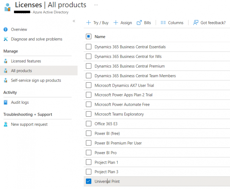 Universal Print Setup for Business Central