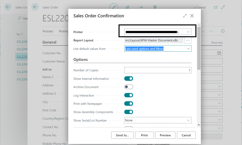 Universal Print Setup for Business Central
