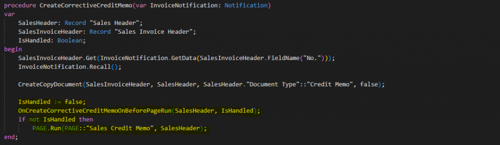 Subscribing to Events in Business Central using A/L