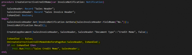 Subscribing to Events in Business Central using A/L
