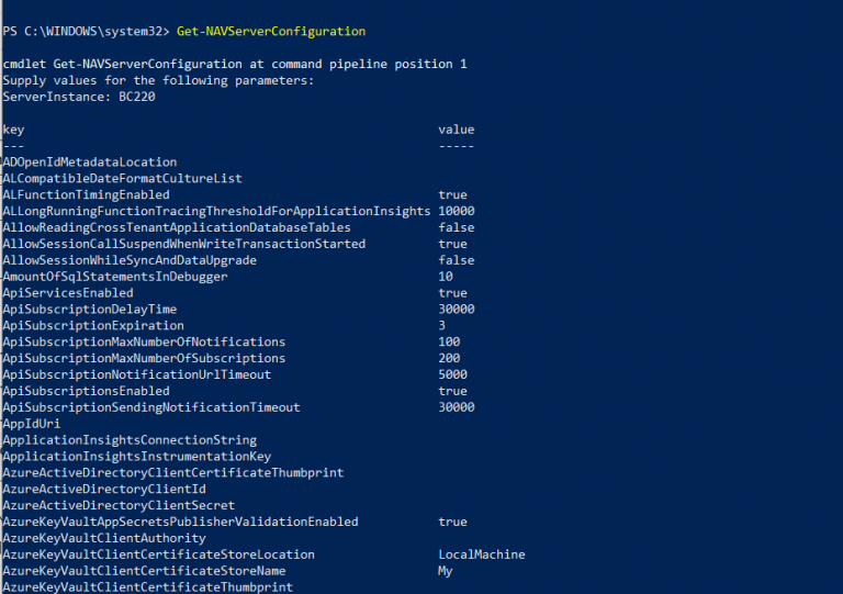 Microsoft Dynamics 365 Business Central On-Premises Configurations Setup using PowerShell Cmdlets