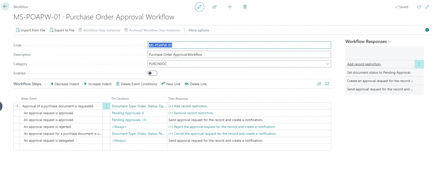 Business Central Working with Workflows